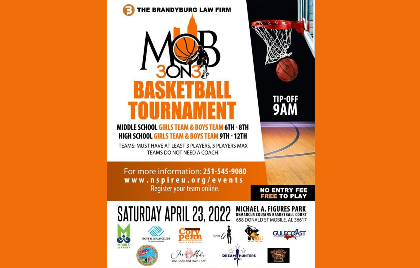 M.O.B. 3 ON 3 BASKETBALL TOURNAMENT
