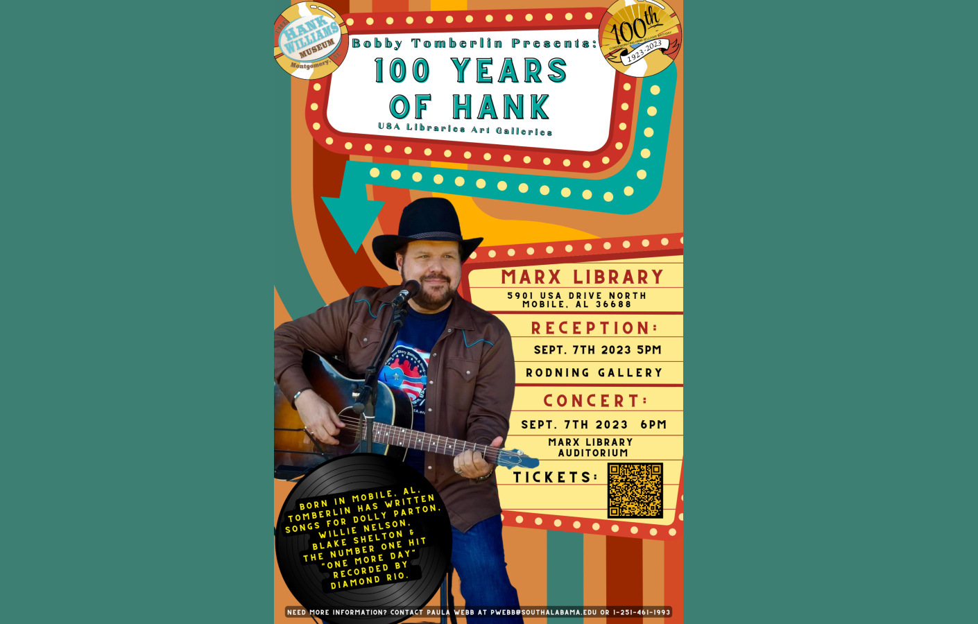 100 YEARS OF HANK WILLIAMS AT THE UNIVERSITY OF SOUTH ALABAMA
