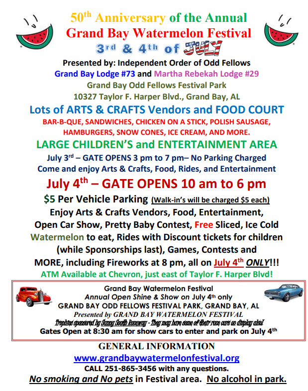 50TH GRAND BAY WATERMELON FESTIVAL